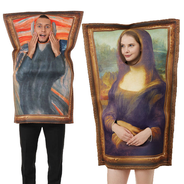 Halloween Party Mona Lisa Van Gogh Mural Cosplay Costumes – Cosplay Clans