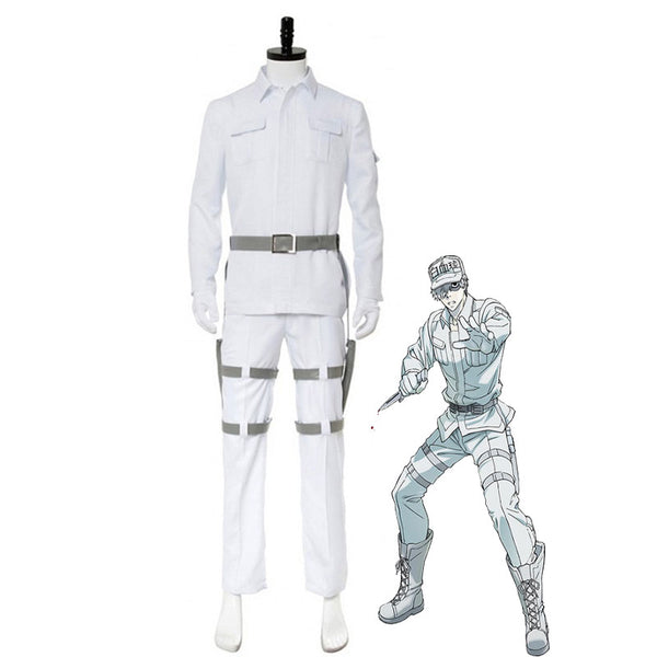 Anime Cells at Work White Blood Cell Uniform Cosplay Costume with Hat ...