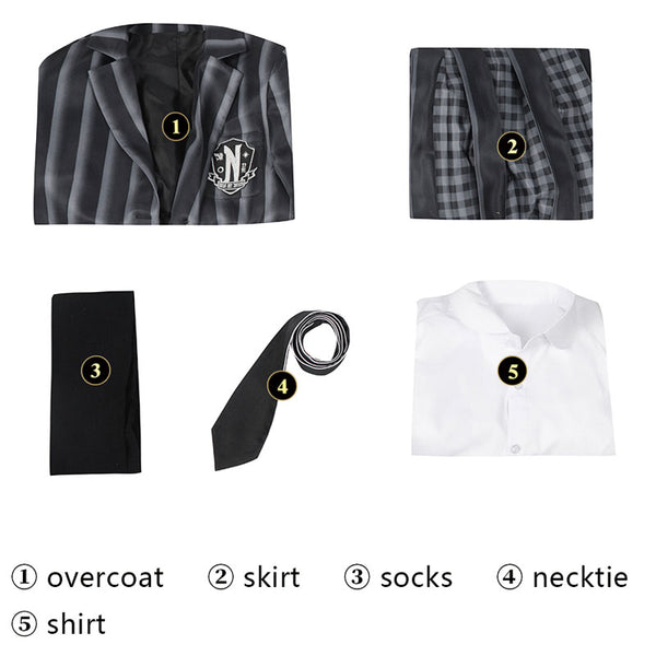 The Addams Family Wednesday Addams School Uniform Cosplay Costumes For ...