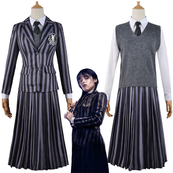 Wednesday Addams School Uniform Costume - The Addams Family Cosplay ...
