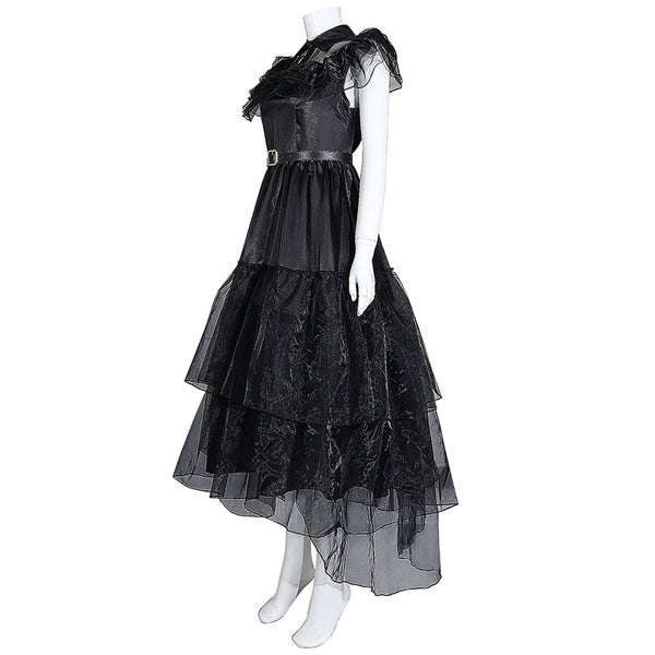 Wednesday The Addams Family Wednesday Black Raval Ball Dress Cosplay ...